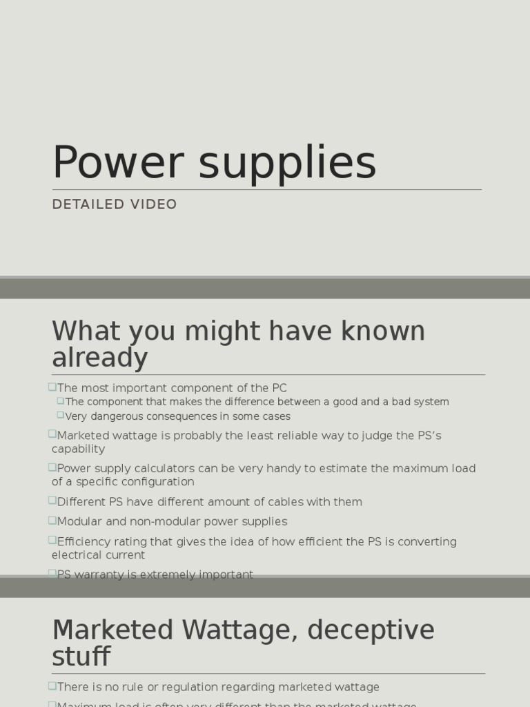 Power Supplies | PDF | Capacitor | Power Supply