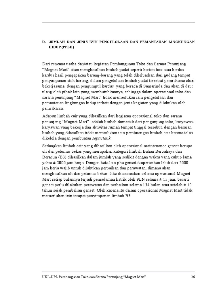 Jumlah Dan Jenis Izin PPLH UKL - UPL | PDF