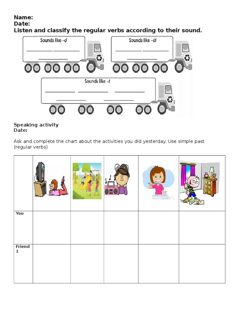 Speaking Activity Past Simple | PDF