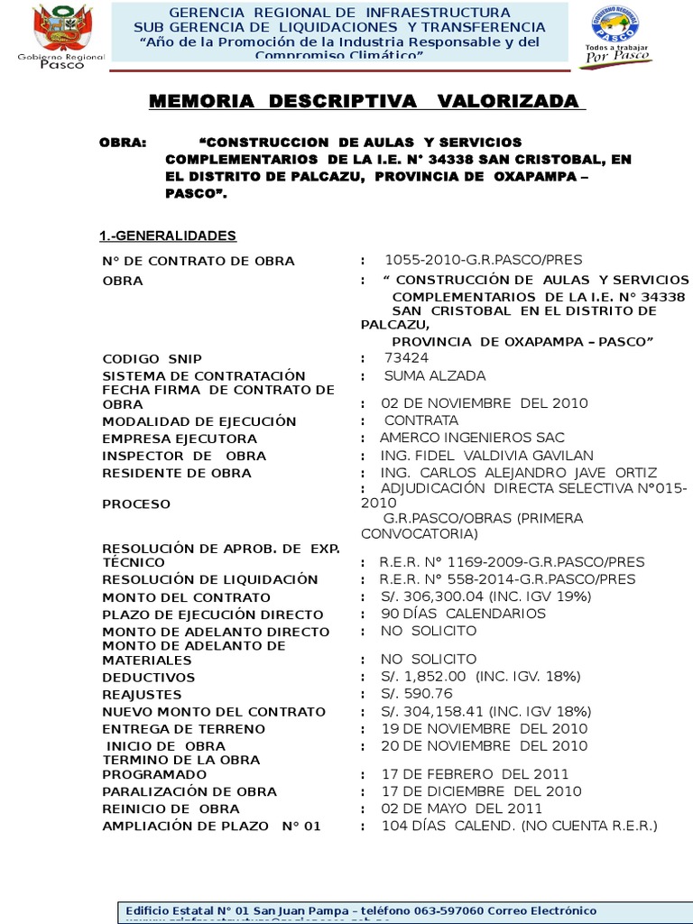 5 Memoria Descriptiva Valorizada Detallada | PDF | Pintar | Ingeniería estructural