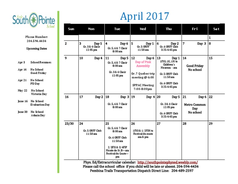 April Calendar | PDF | Leisure