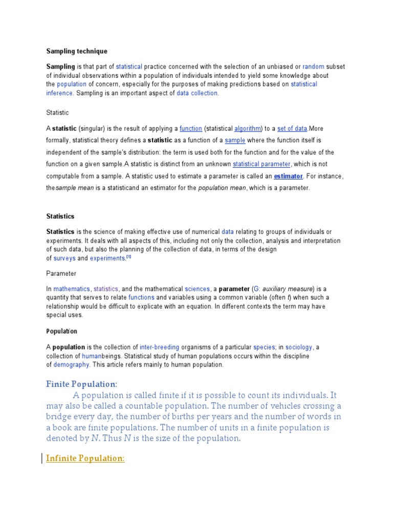 Statistical Random Population Statistical Inference Data Collection ...
