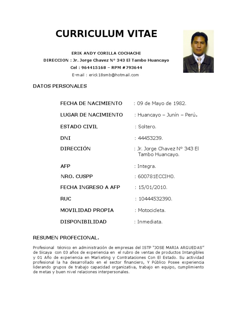 CV - Modelo | Descargar gratis PDF | Economias | Business