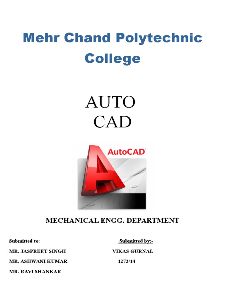 Mehr Chand Polytechnic College: Auto CAD | PDF