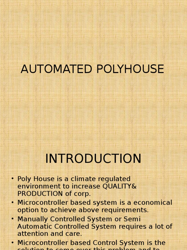 Automated Polyhouse | PDF | Humidity | Greenhouse