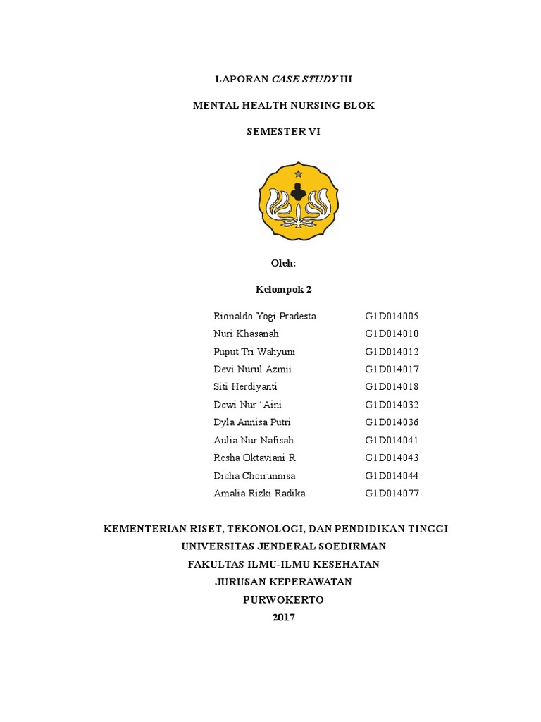 Laporan Case Study III Blok Mental Health | PDF