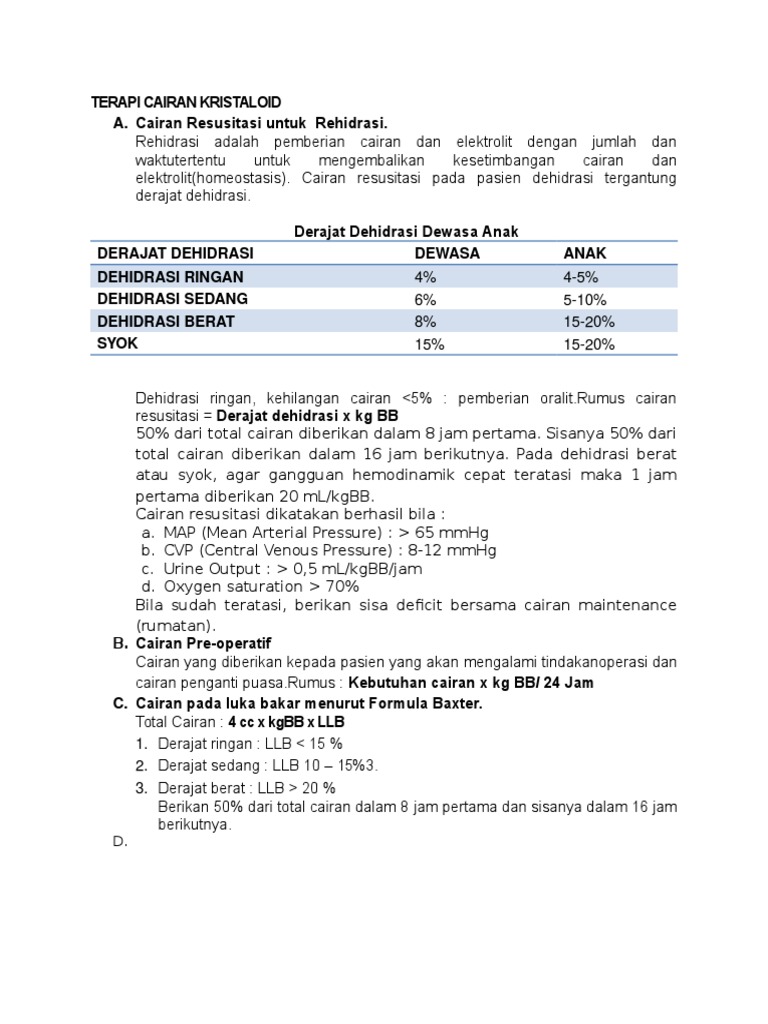 Terapi Cairan Kristaloid | PDF