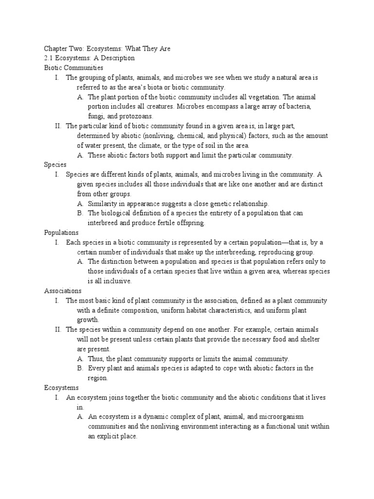 APES Notes - Chapter Two: Ecosystems: What They Are | Food Web | Ecosystem