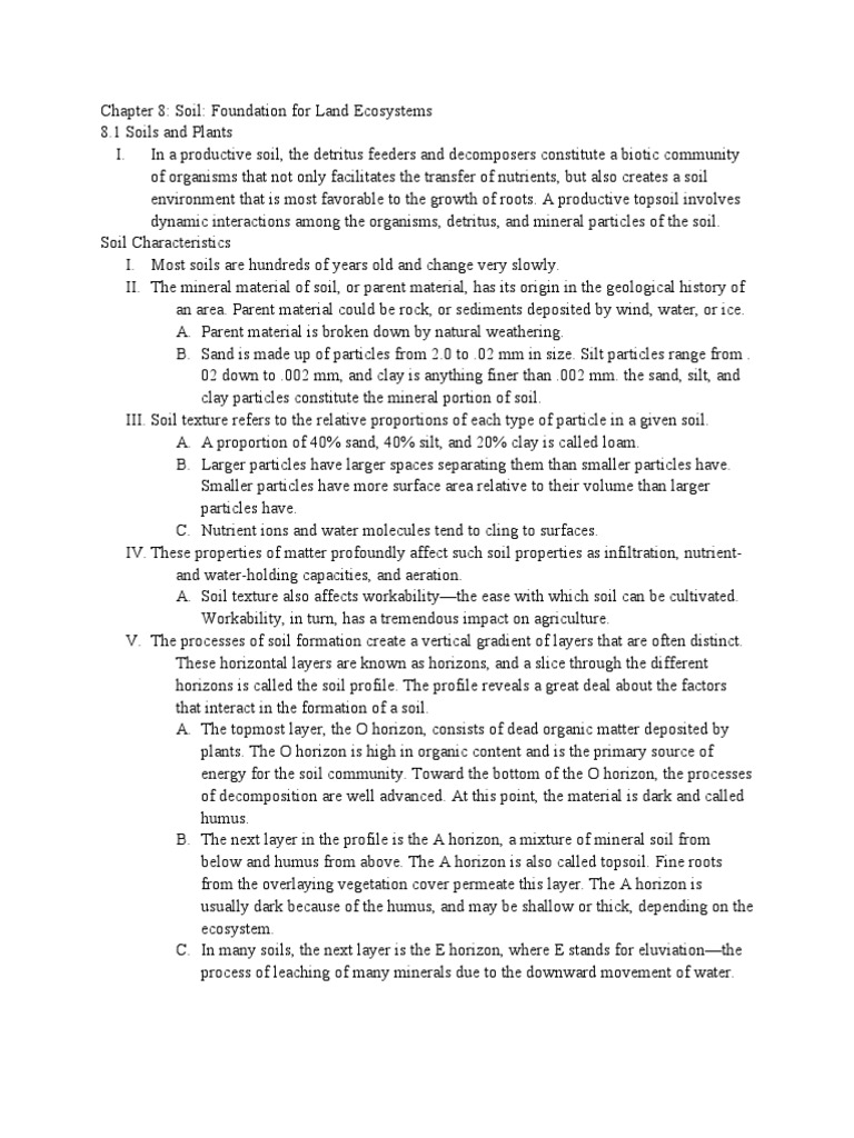APES Notes - Chapter Eight: Soil: Foundation For Land | PDF | Soil ...