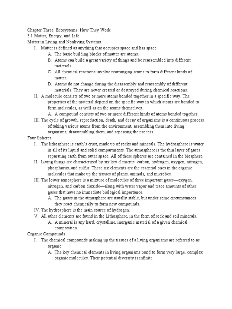 APES Notes - Chapter Three: Ecosystems: How They Work | PDF | Food Web ...