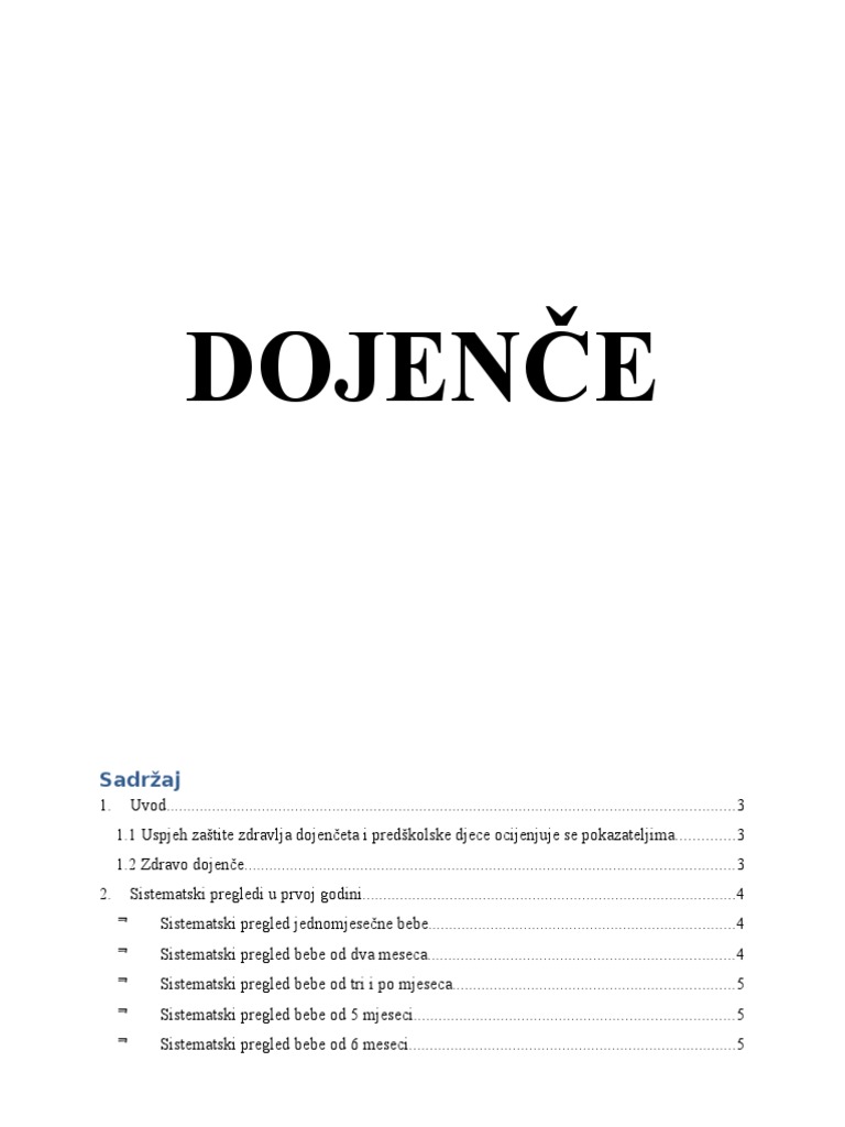 Dojenče Porodica Seminarski | PDF