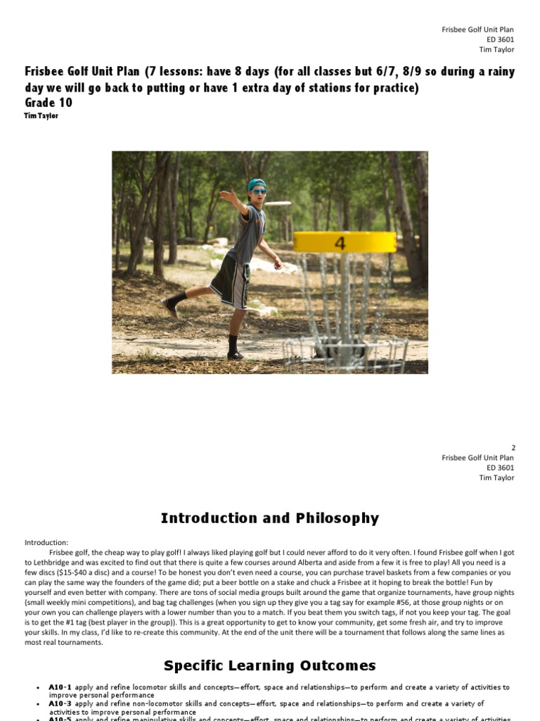 Frisbee Golf Unit Plan Autosaved | PDF | Sports | Leisure