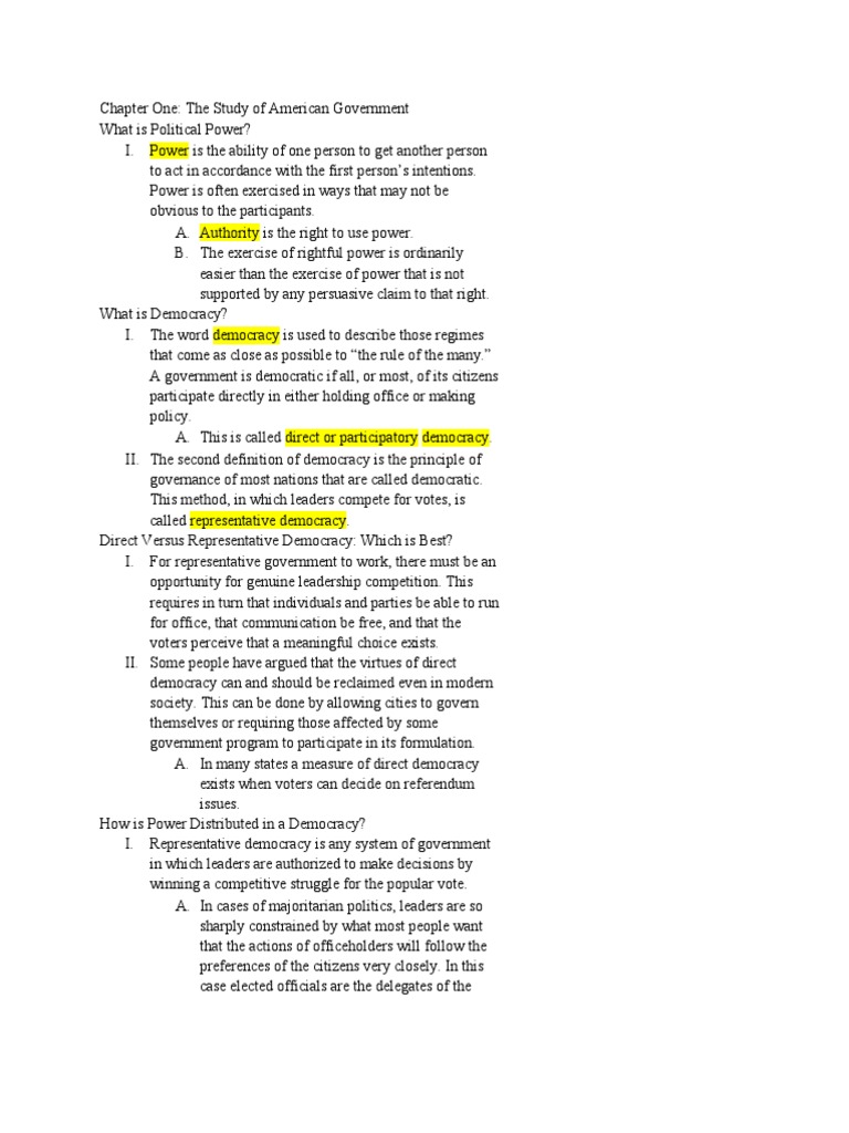 AP American Government: Chapter One: The Study of American Government ...