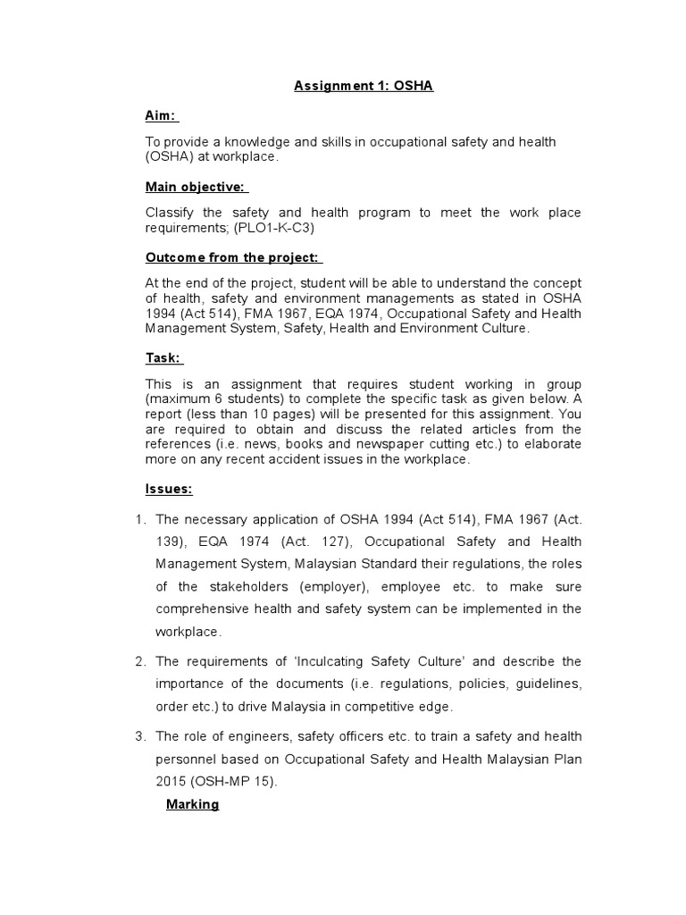 Bee12202 Sem I 1617 Osha Assignment 1 | PDF