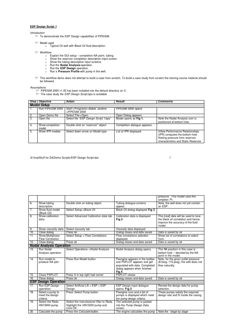 ESP Design Script | PDF | Pump | Gases