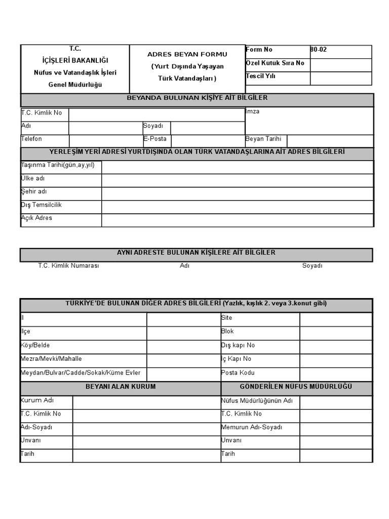 Adres Beyan Formu | PDF
