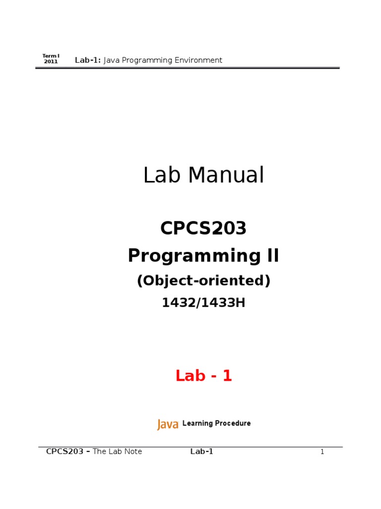 Lab1 Cpcs 203 | PDF