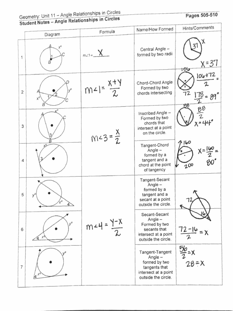 Geometry Angles Relationships