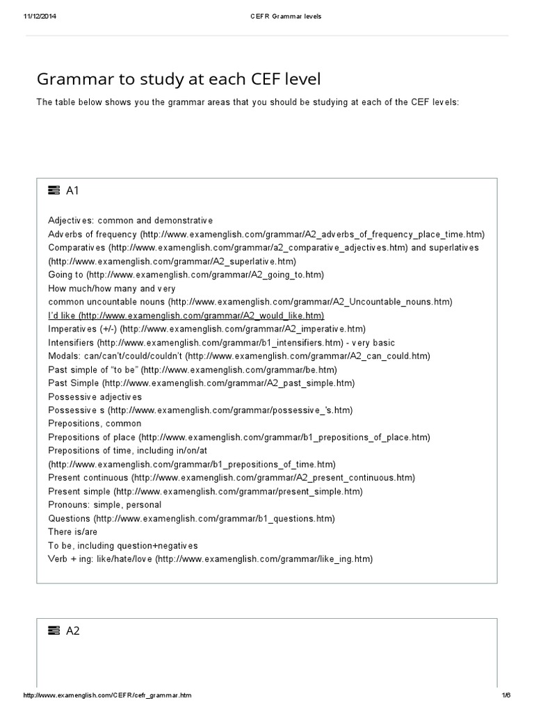 Cefr Grammar Levels PDF | PDF | Adverb | Adjective