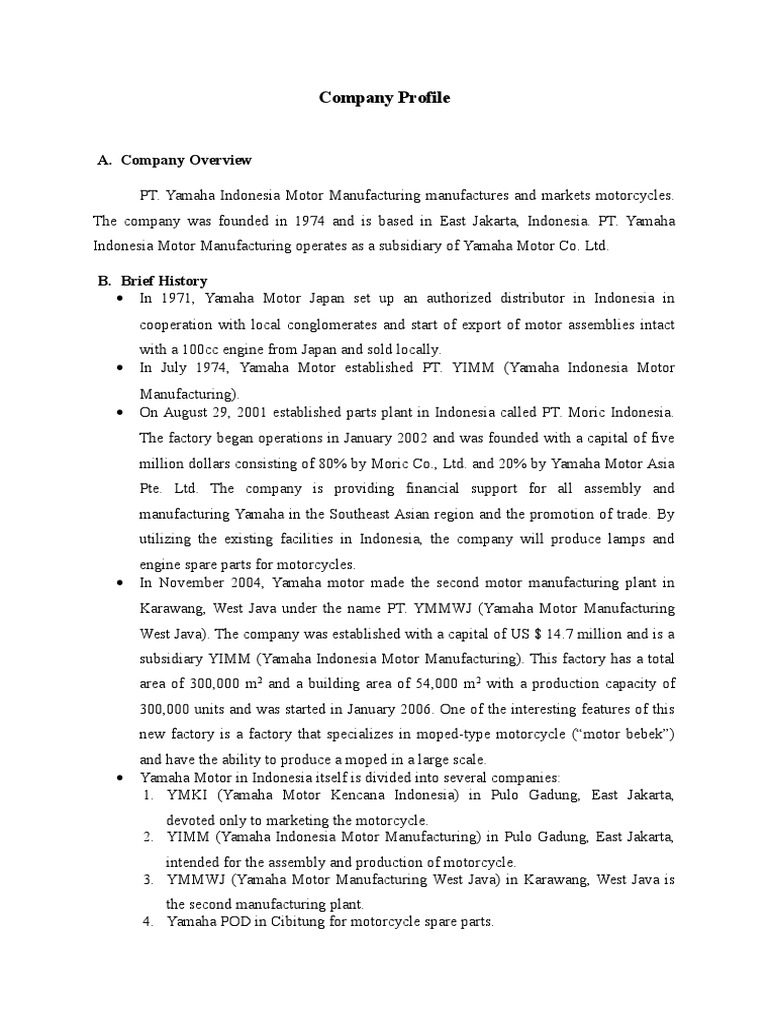 Yamaha Company Profile | PDF | Indonesia | Innovation