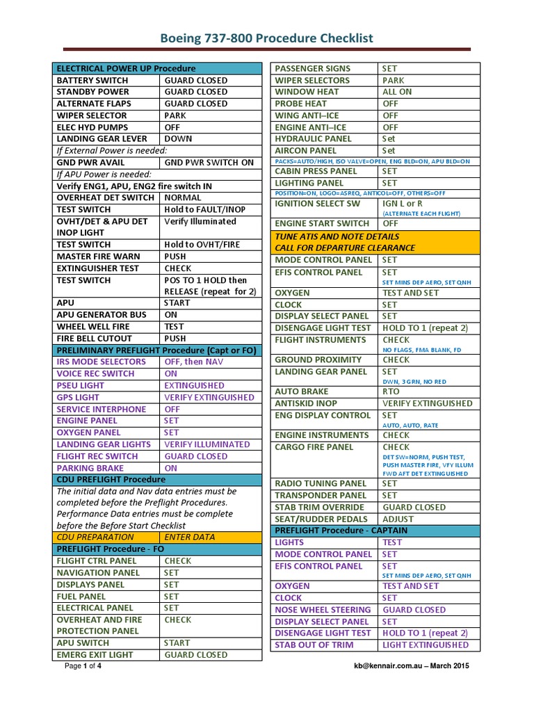 B737-800-CHECKLIST.pdf | Aircraft | Aviation
