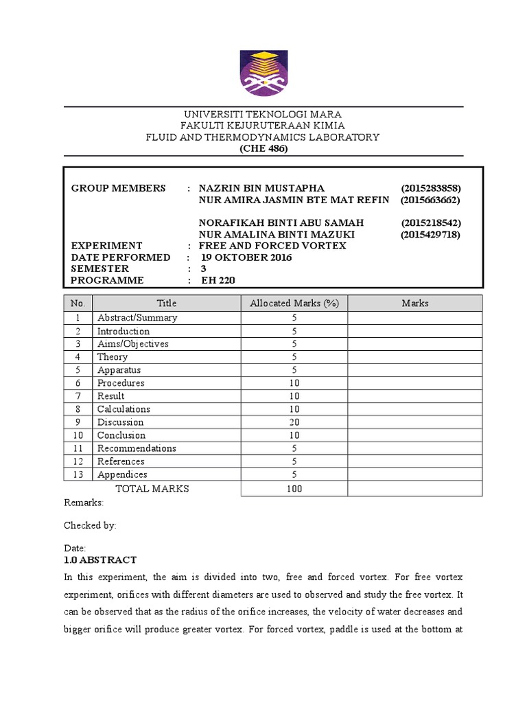 Free and Force Vortex | PDF | Vortices | Rotation Around A Fixed Axis