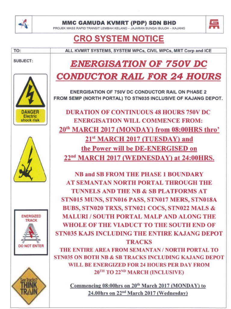 Energisation Notice For 24 Hours | PDF