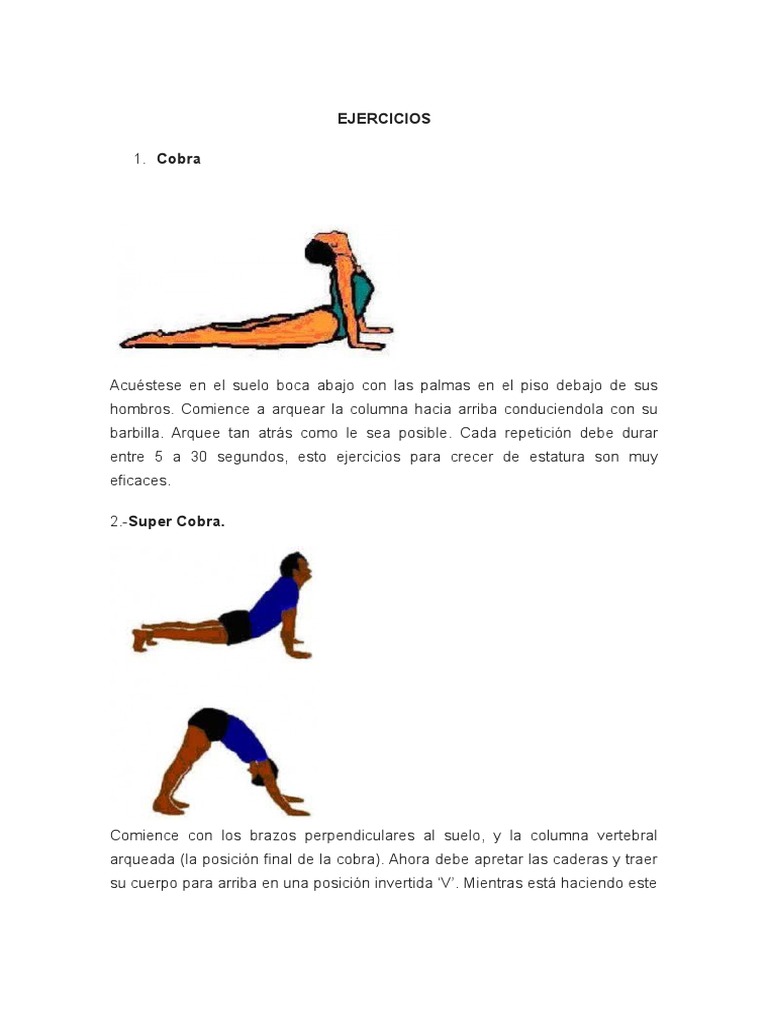 Ejercicios Efectivos para Aumentar Estatura | PDF | Pie | La columna ...