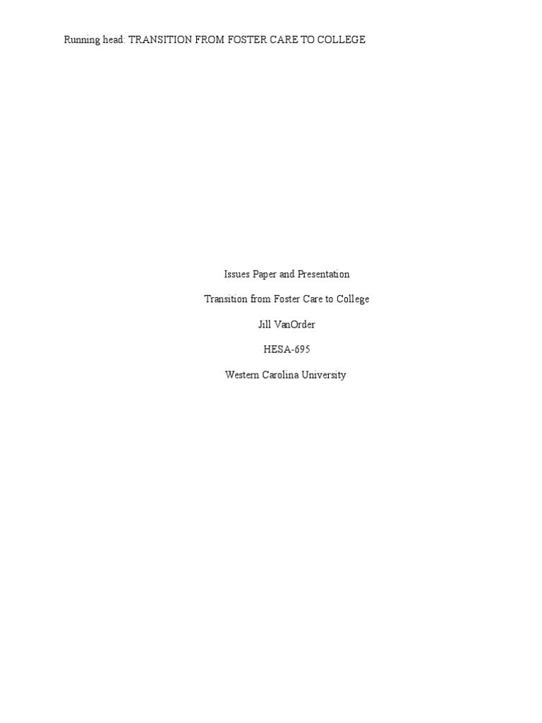 Academic Writing Sample Final Draft | PDF | Self Actualization | Foster ...