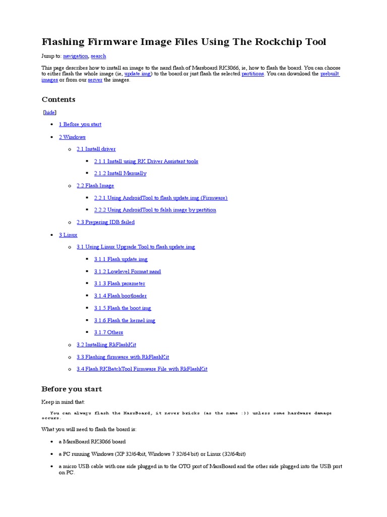 Flashing Firmware Image Files Using The Rockchip Tool | PDF | Flash Memory | Booting