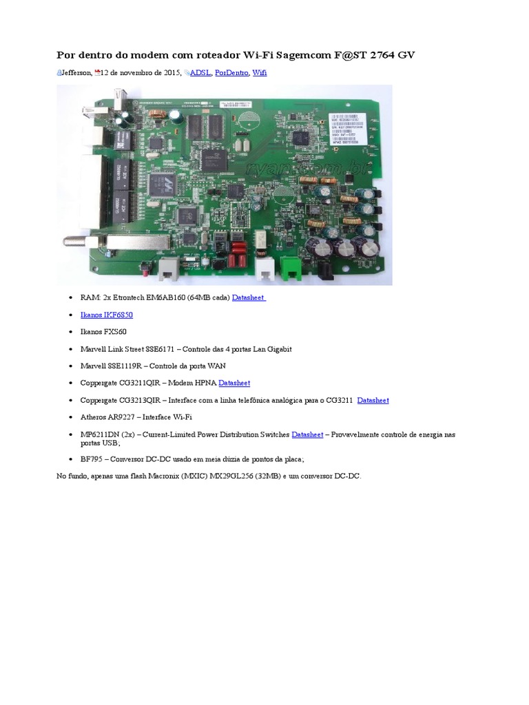 Por Dentro Do Modem Com Roteador Wi | PDF