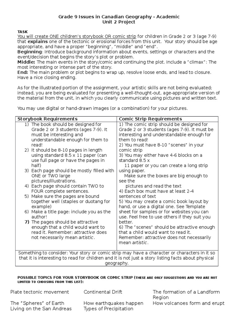 Physical Geography Unit Assignment | PDF | Plot (Narrative) | Screenwriting