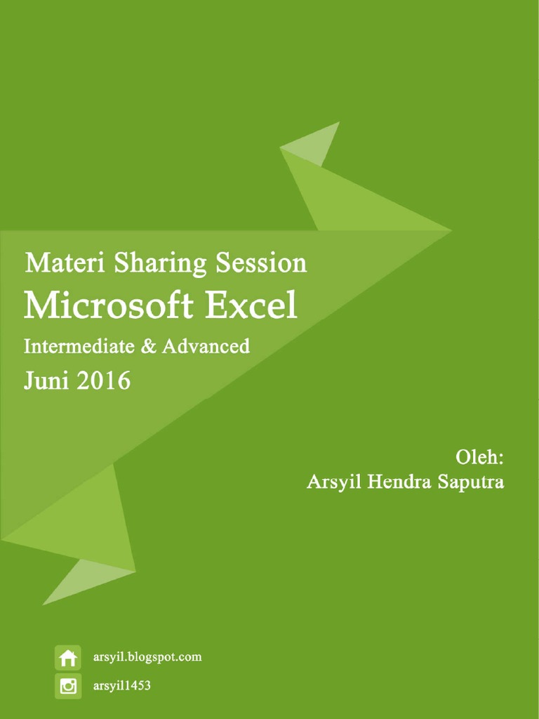 Materi Sharing Session Ms Excel - Arsyil Hendra Saputra | PDF