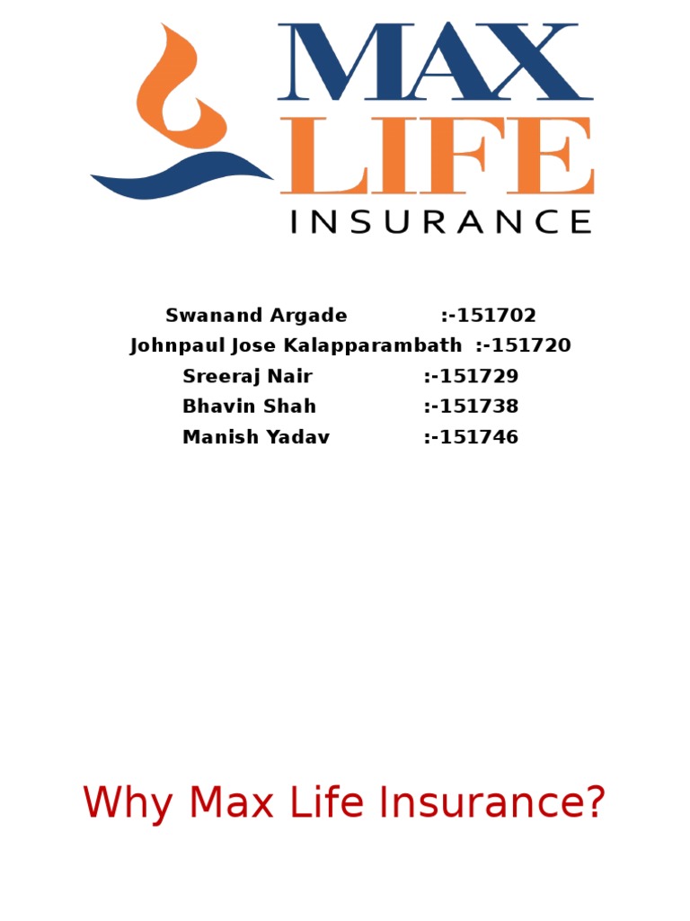 MAX LIFE INSURANCE.pptx | Swot Analysis | Insurance