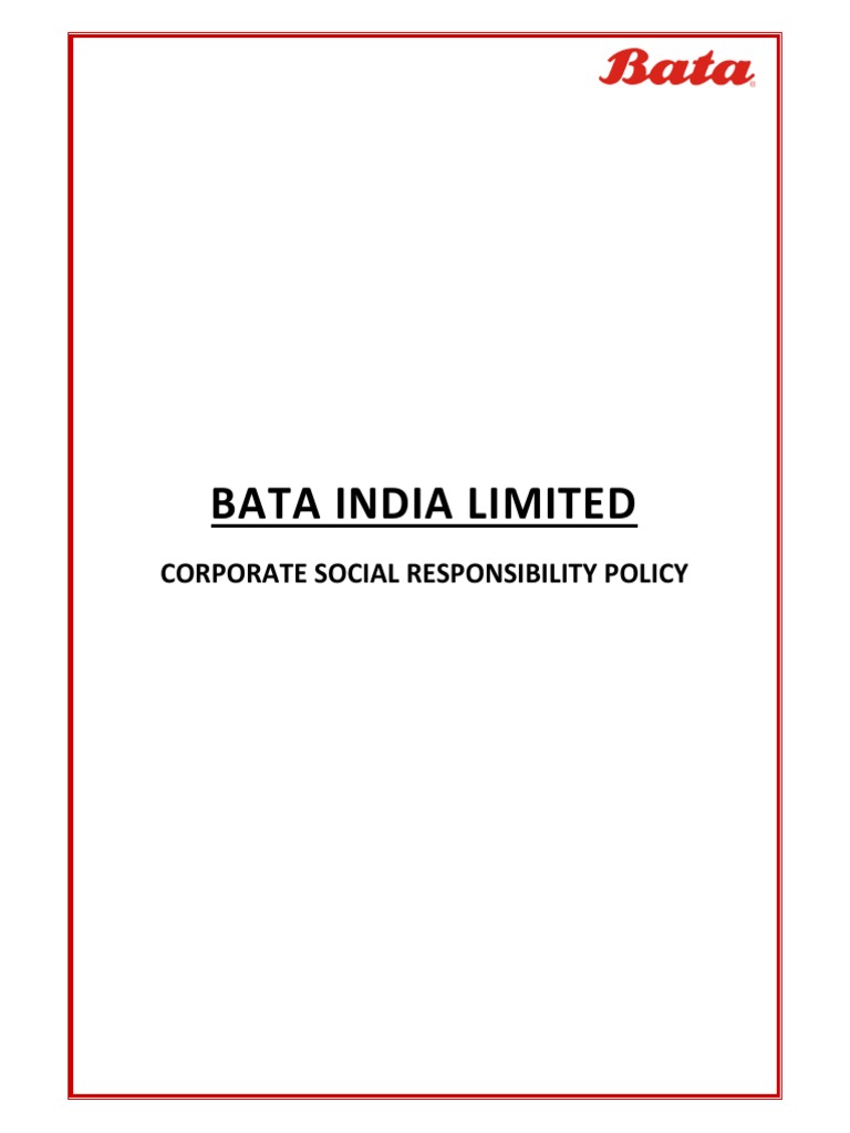 BATA India CSR Policy Overview | PDF | Corporate Social Responsibility ...