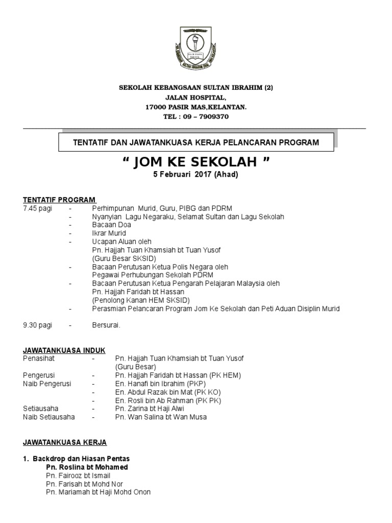 AJK Program Jom Ke Sekolah | PDF