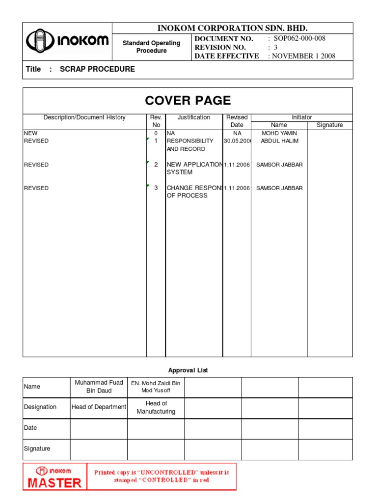 Scrap Procedure PDF | PDF | Business