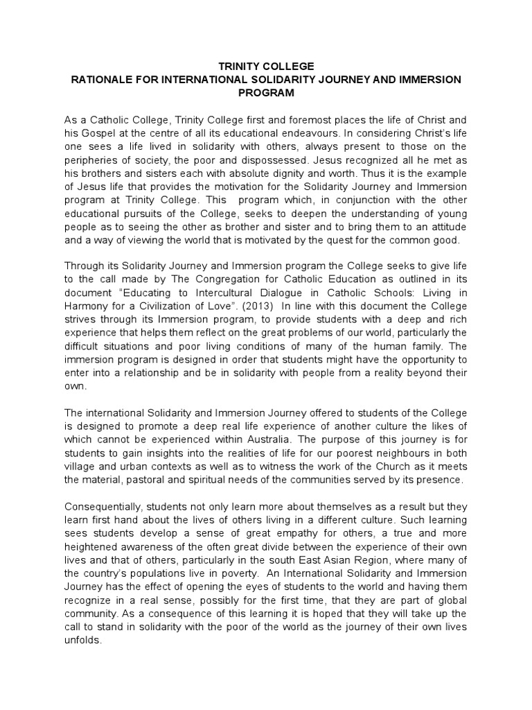 Rationale For International Immersion Program | PDF | Cross Cultural ...
