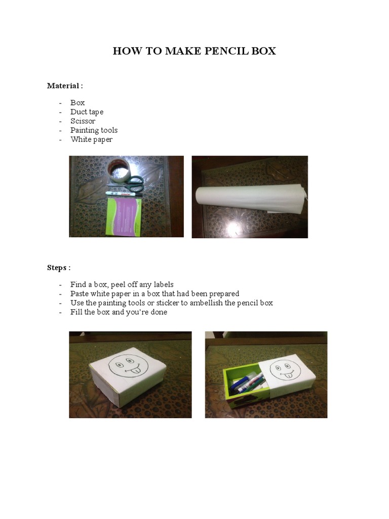 How To Make Pencil Box | PDF