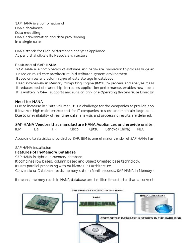 Features of SAP HANA | PDF | Databases | Sap Se