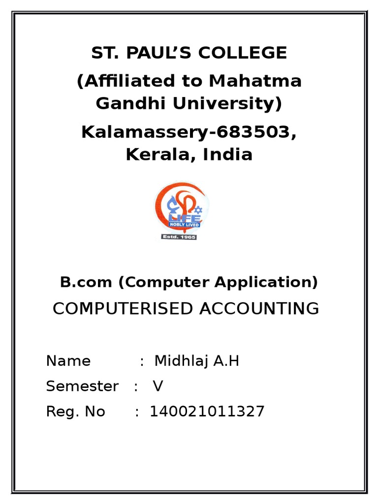 B.Com Computer Application Semester V | PDF