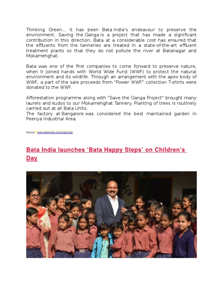 CSR of Bata | PDF
