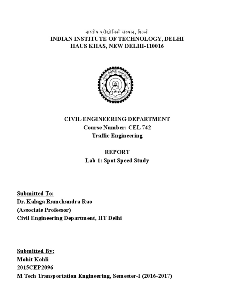 Spot Speed Study | Traffic | Speed