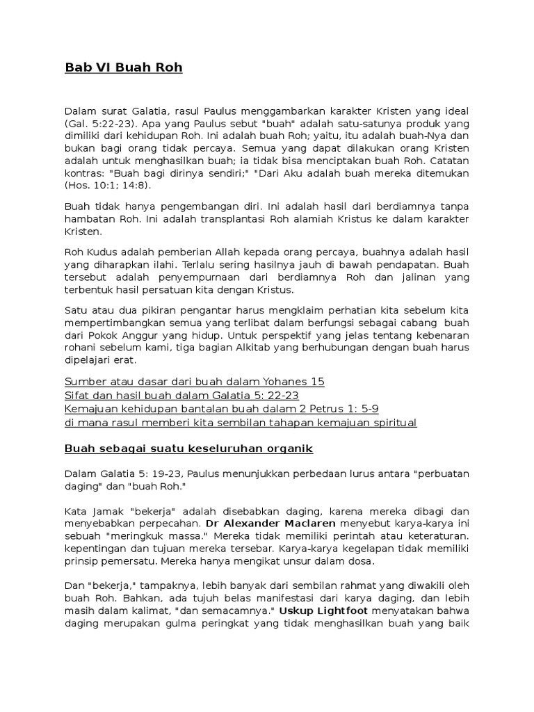 Bab VI Buah Roh | PDF