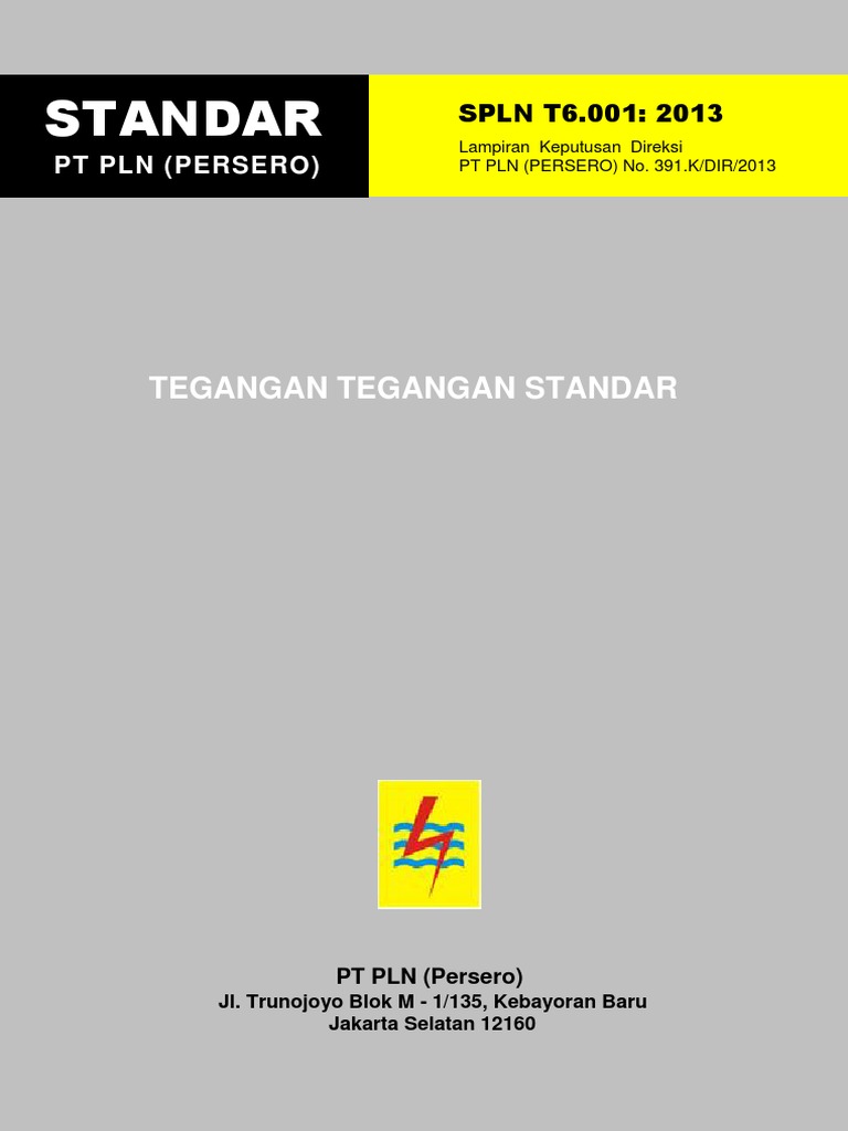 SPLN T6.001 2013 | PDF | Teknologi & Rekayasa