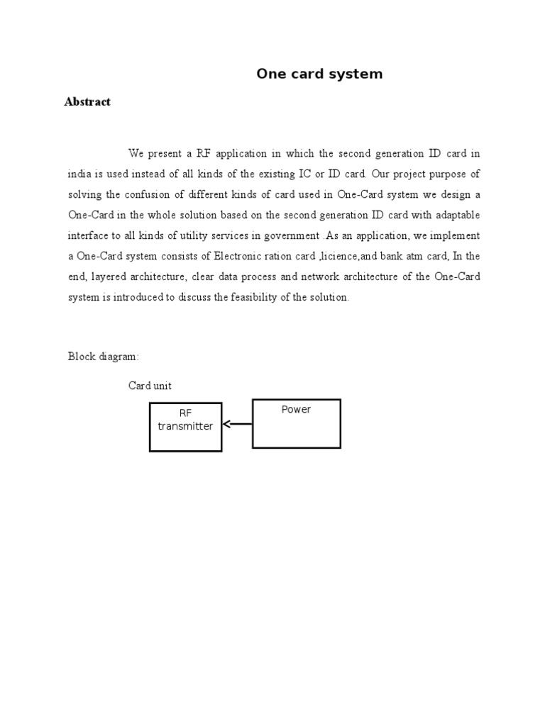 One Card System: Power RF Transmitter | PDF