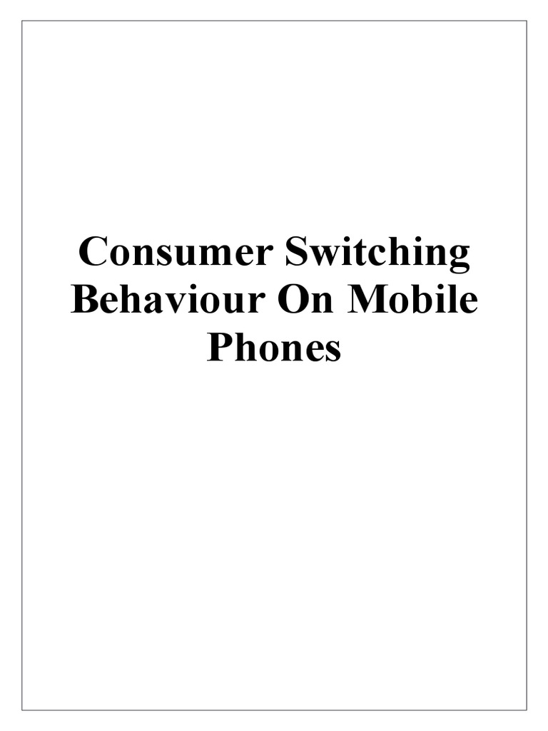 Consumer Behaviour Towards Mobile Phones | PDF | Consumer Behaviour ...