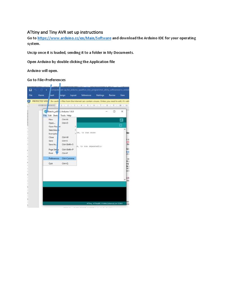 Attiny Avr Set Up Instructions | PDF | Computing Platforms | Computer Architecture