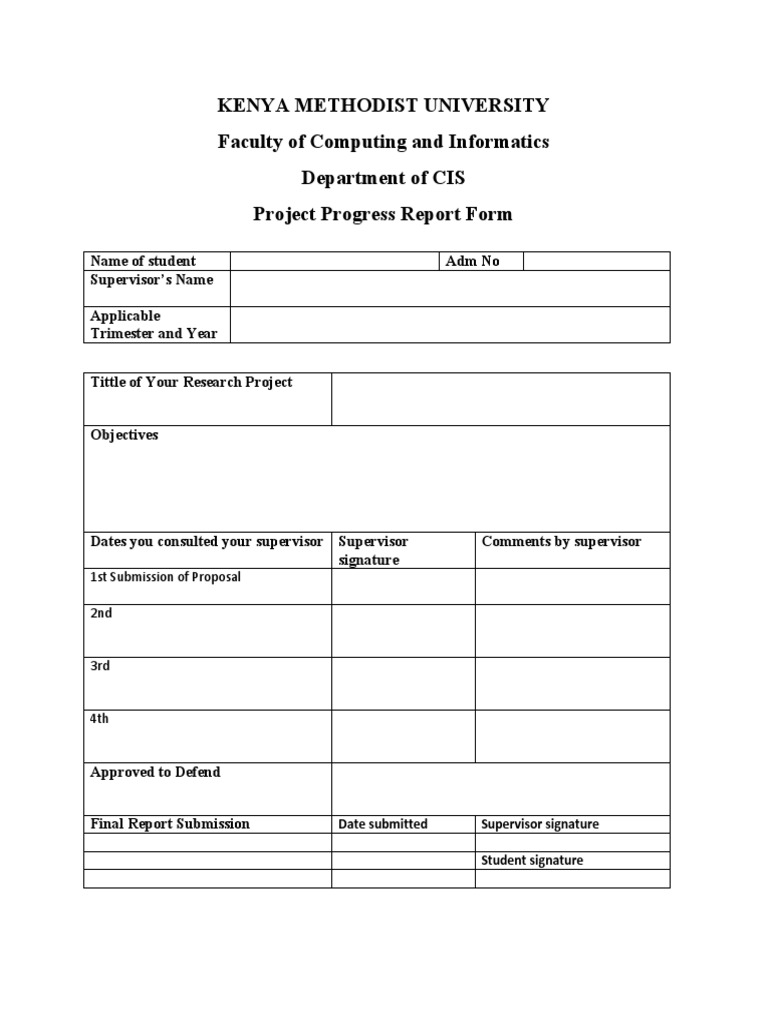 Research Project Progress Form | PDF