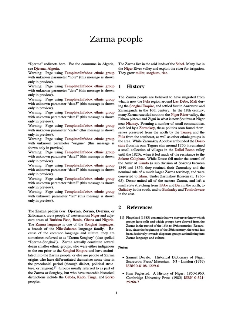 Zarma People (Mali:Songhai:Berber) | PDF | Africa | Ethnic Groups
